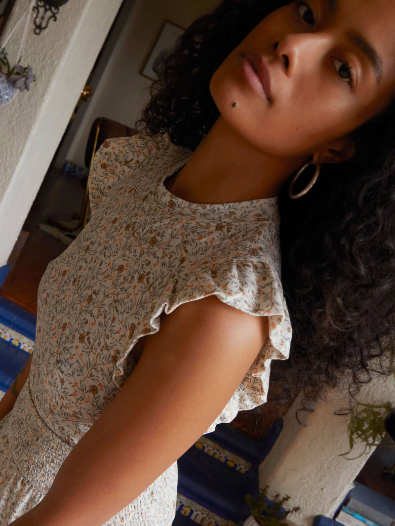 Paulette Floral Ruffle Tank | Nation Los Angeles