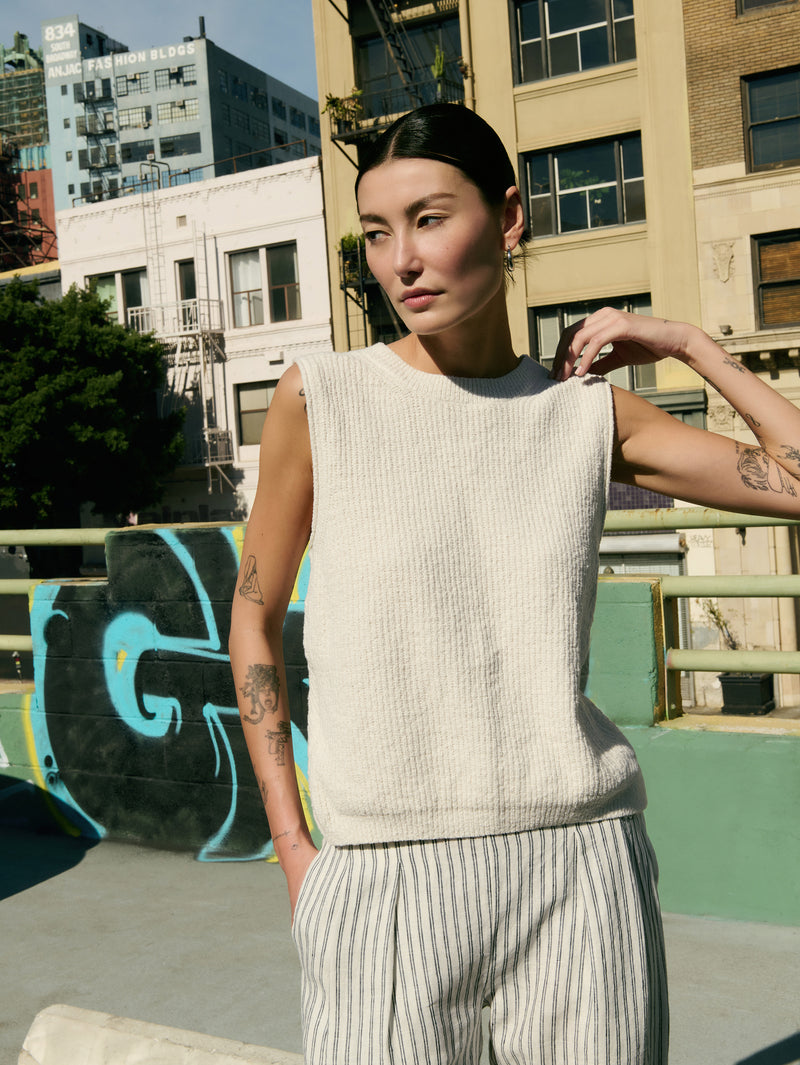 Eliza Sweater Tank - Porcelain | Nation Los Angeles