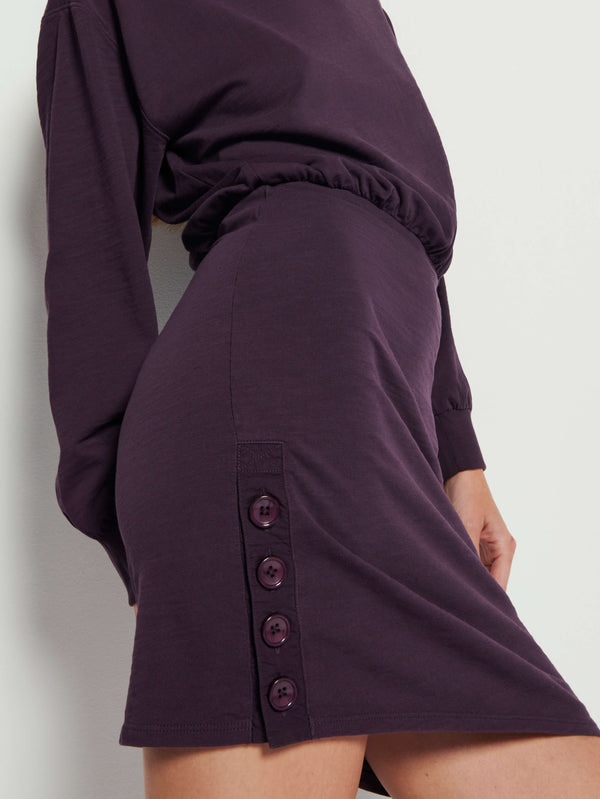 Lisa Mock Neck Mini Dress - Fig Jam | Nation Los Angeles