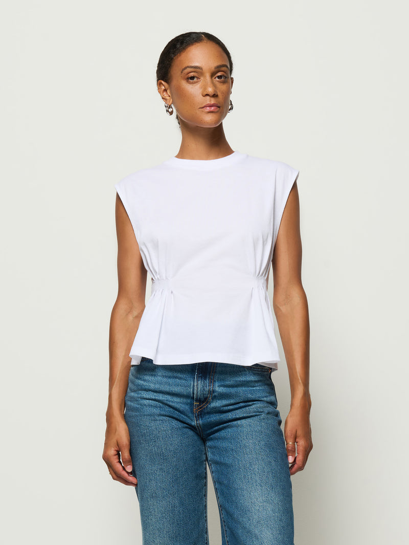 Meg Pleated Tank - White | Nation Los Angeles