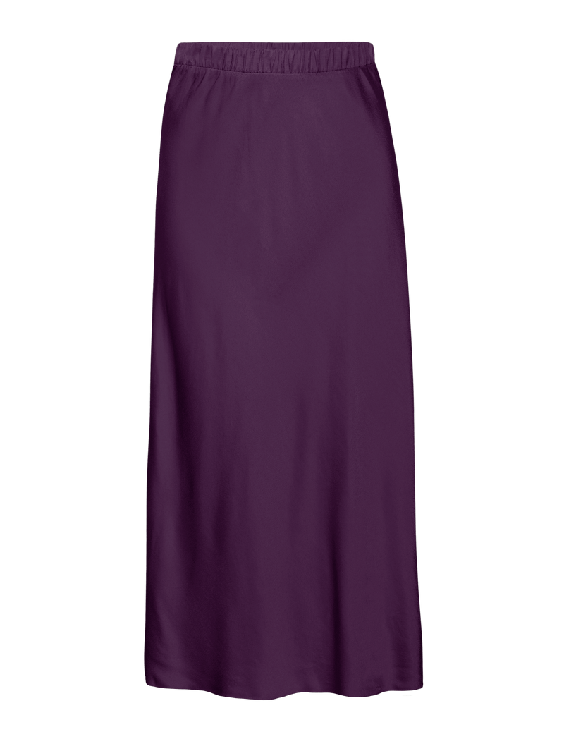 Mabel Satin Bias Skirt - Fig Jam | Nation Los Angeles