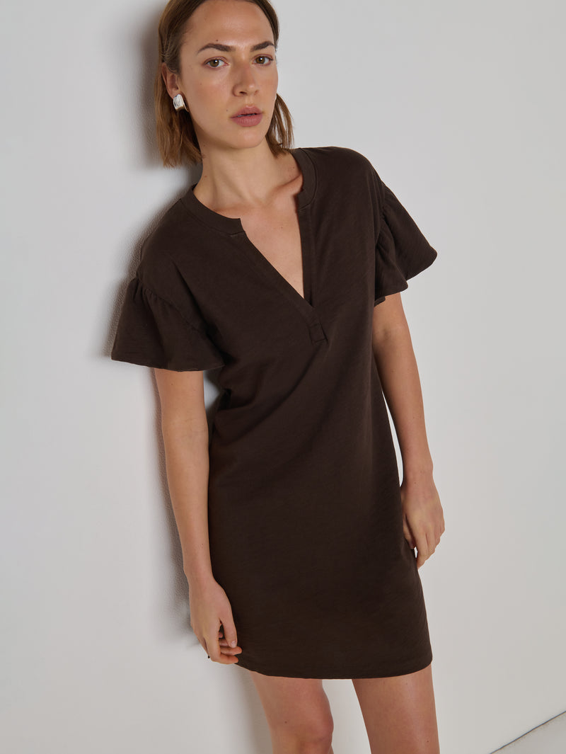 Savannah Mini Dress—Cocoa | Nation Los Angeles