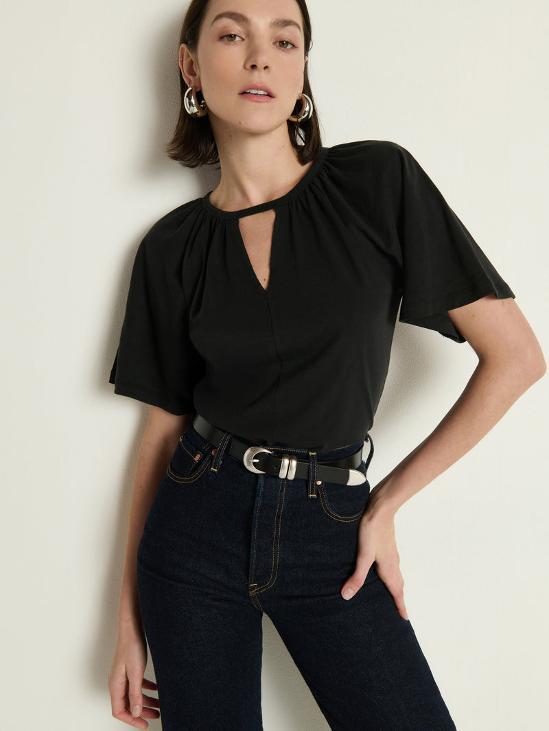 Tracy Keyhole Top - Jet Black | Nation Los Angeles